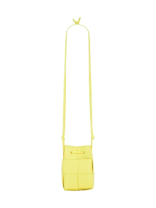 Bottega Veneta Mini Bucket Crossbody Bag - Sherbert & Silver
