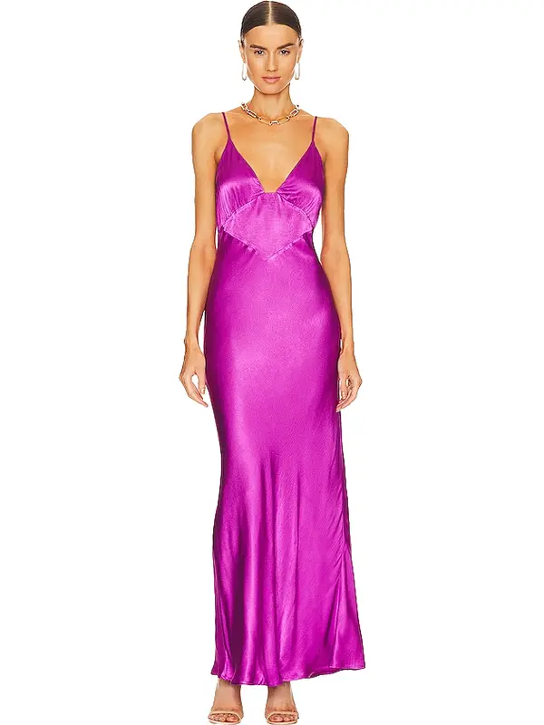 Bardot X Wintour Midi Slip Dress - Purple Gold