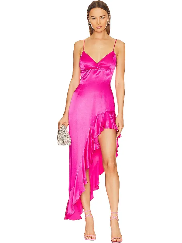 Bardot Ember Midi Dress - Pop Pink