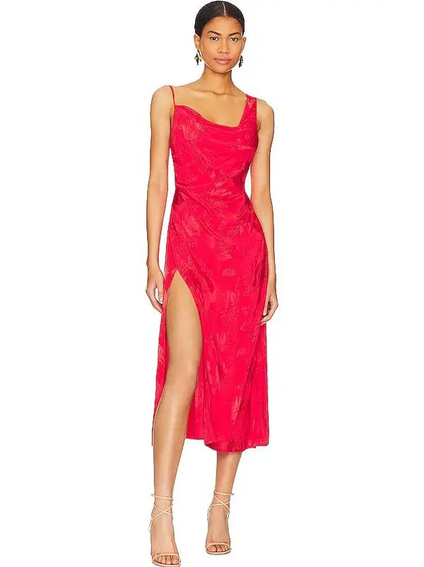 For Love & Lemons Ilana Midi Dress - Red
