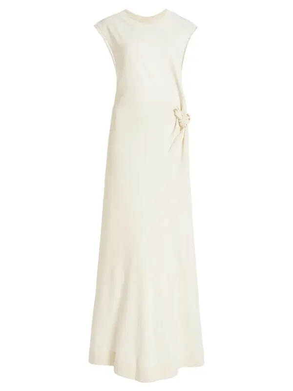JIL SANDER Knotted Wool Maxi Dress - Neutral