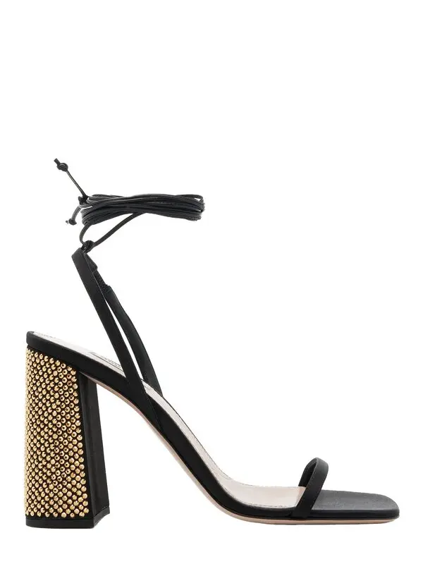 Miu Miu Crystal-embellished High Heel Sandals - Black