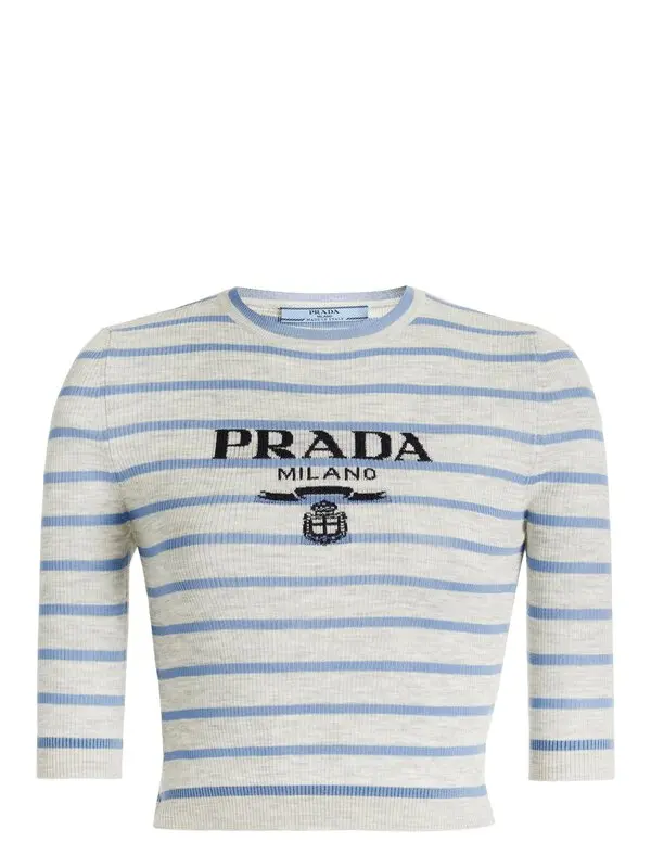 Prada Ribbed-knit Wool Top - Stripe