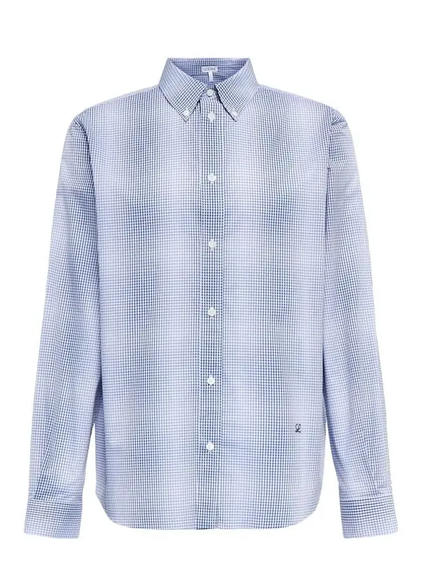 Loewe Checked Cotton Poplin Shirt - Blue