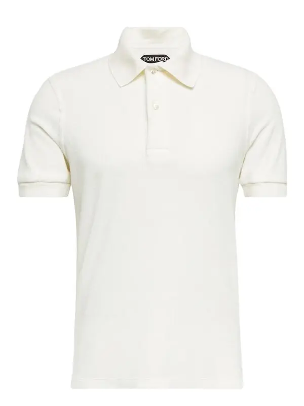 TOM FORD Cotton-blend Terry Polo Shirt - White
