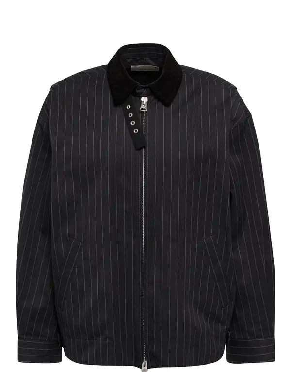 Sacai Pinstriped Cotton Jacket - Black