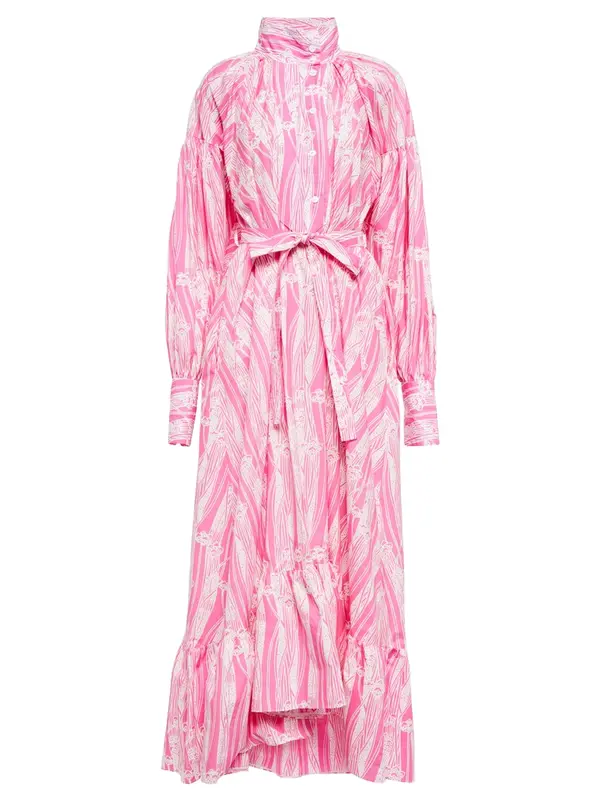 Patou Printed Cotton Maxi Dress - Pink