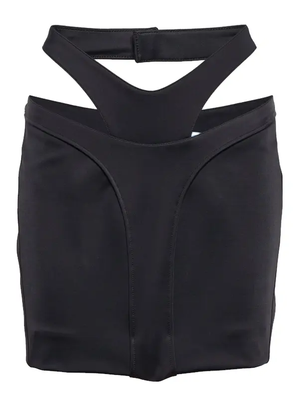 MUGLER Cutout Mini Skirt - Black
