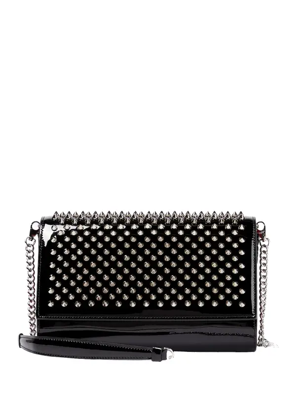 CHRISTIAN LOUBOUTIN Paloma Embellished Leather Clutch - Black
