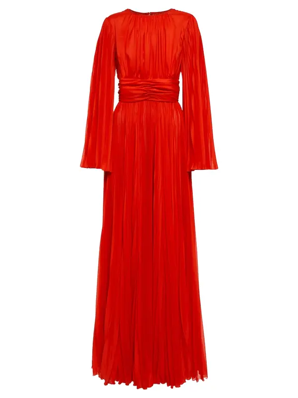 Dolce & Gabbana Pleated Gown - Red
