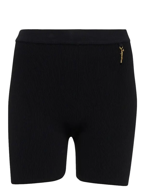 Jacquemus Le Short Pralu Ribbed-knit Shorts - Black