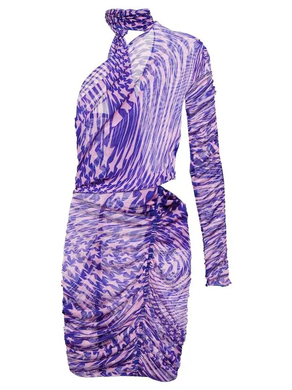 MUGLER Printed Mesh Minidress - Multicoloured