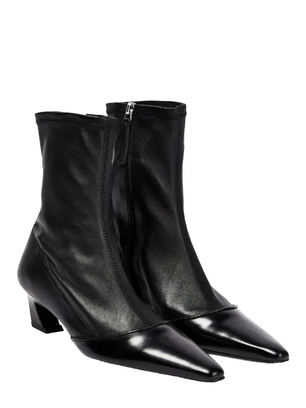 Acne Studios Bano Leather Ankle Boots - Black