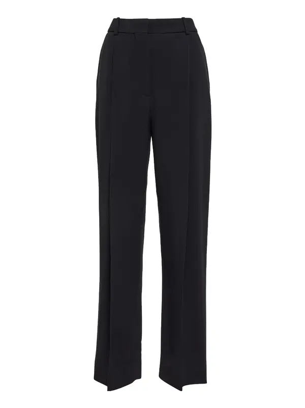 Victoria Beckham Pleated Wide-leg Trousers - Black
