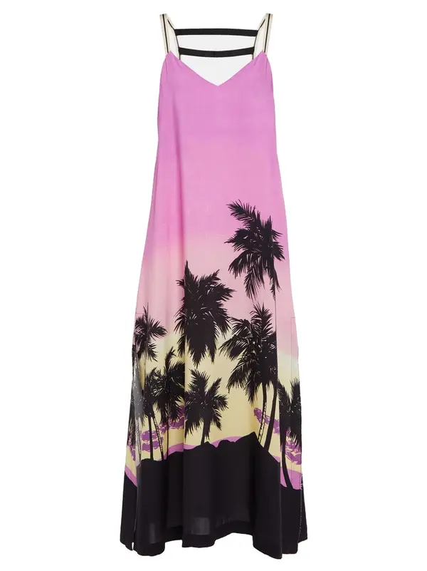 Palm Angels Printed Midi Dress - Pink