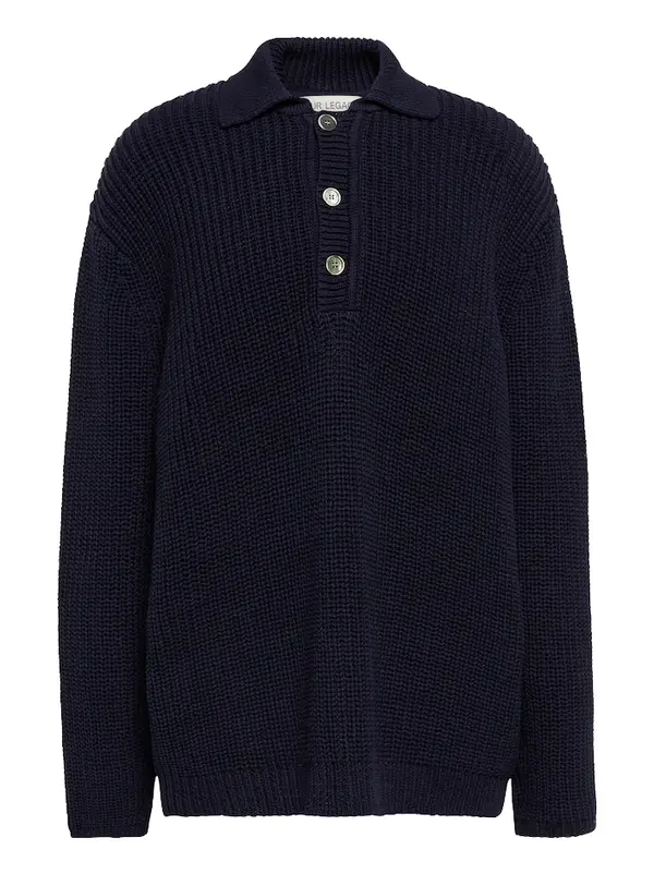 Our Legacy Big Piquet Ribbed Knit Sweater - Blue