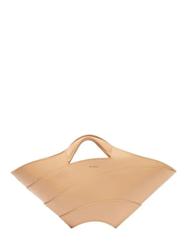 Alaïa Khaima Small Leather Tote - Neutrals