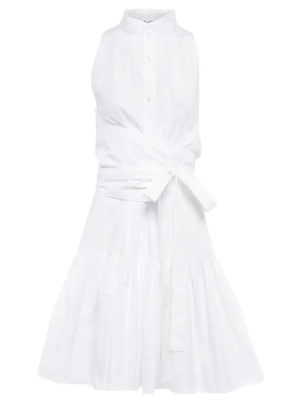 Alaïa Cotton Poplin Minidress - White