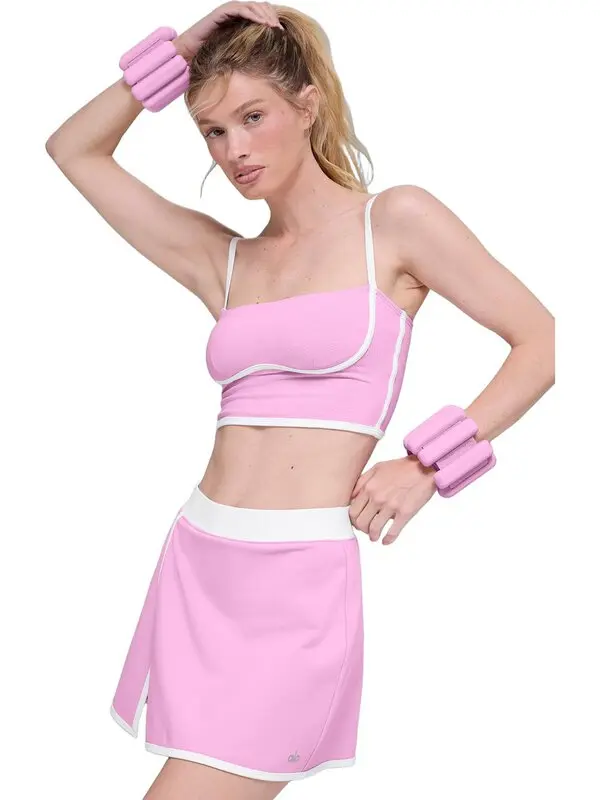 Alo Yoga Airbrush Streamlined Bra Tank Top - Candy Heart Pink/white