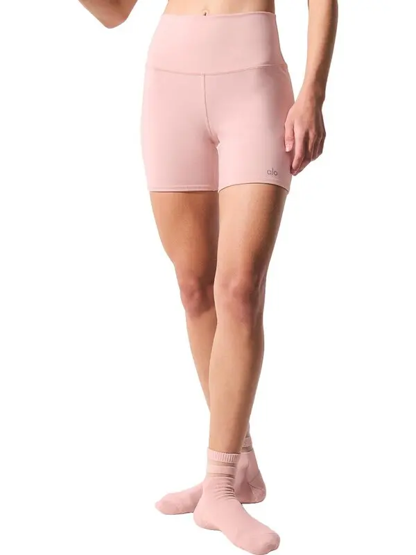 Alo Yoga 5" Airbrush High-waist Biker Short - Pink Quartz