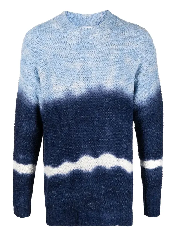 MARANT Henley Tie-dye Sweater - Blue