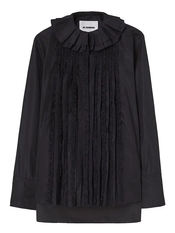 JIL SANDER Ruffled Long-sleeve Blouse - Black
