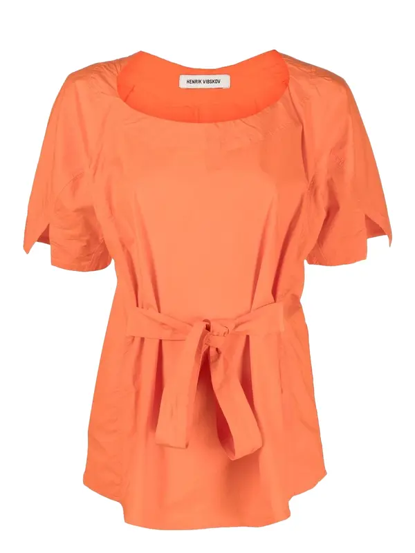 Henrik Vibskov Tied-waist Blouse - Orange