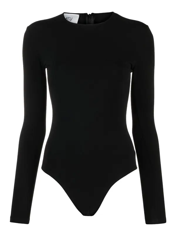 ATU BODY COUTURE Crew-neck Long-sleeved Bodysuit - Black