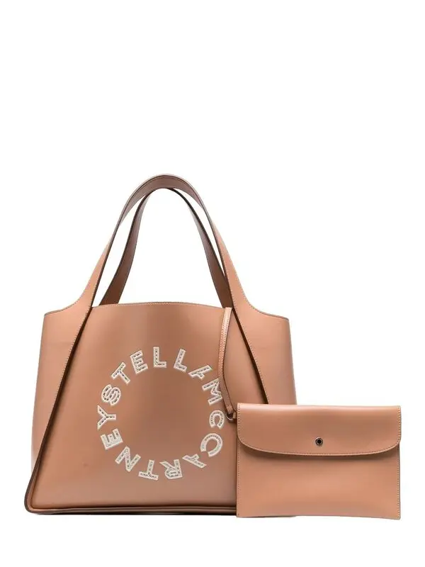 Stella McCartney Broderie Anglaise-logo Tote Bag - Neutrals
