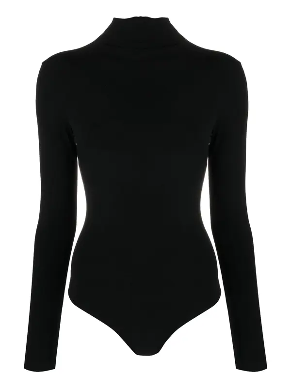 ATU BODY COUTURE High-neck Long-sleeved Bodysuit - Black