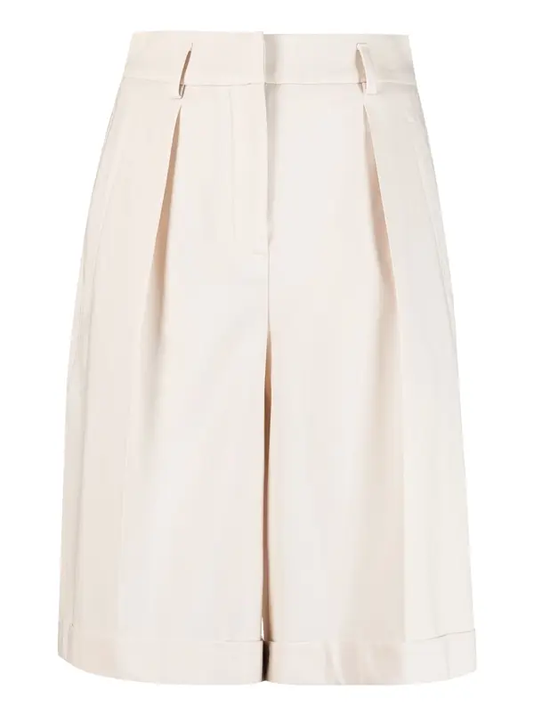 Lorena Antoniazzi Pleat-detail Knee-length Shorts - Neutrals