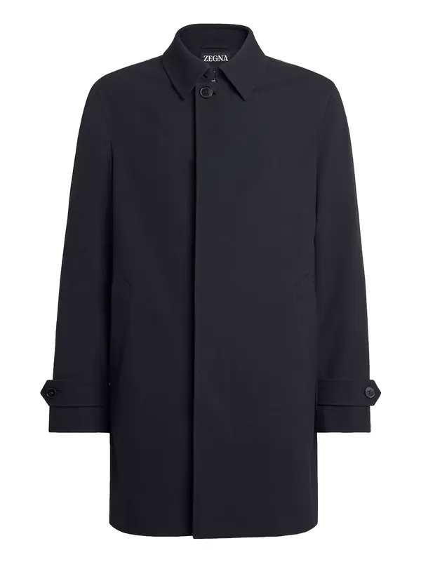 Zegna Concealed Front-fastening Coat - Blue