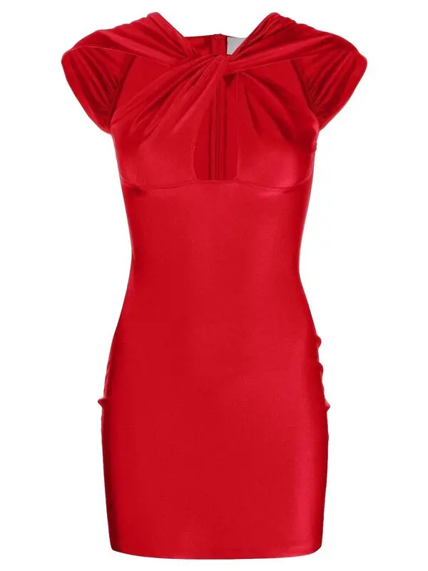Coperni Twisted Cut-out Mini Dress - Red