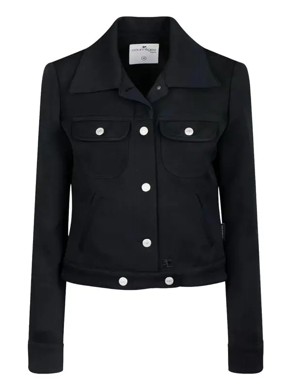 COURREGES Twill Trucker Jacket - Black