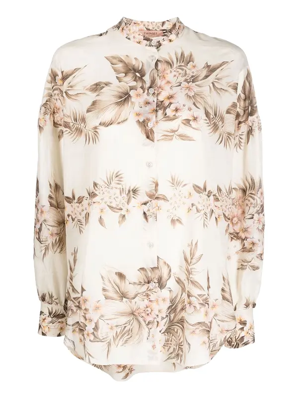 TWINSET Floral Print Shirt - Neutrals
