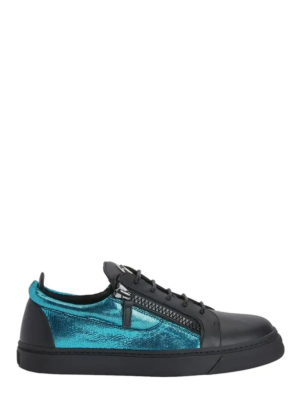 GIUSEPPE ZANOTTI Frankie Double-zip Low-top Sneakers - Blue