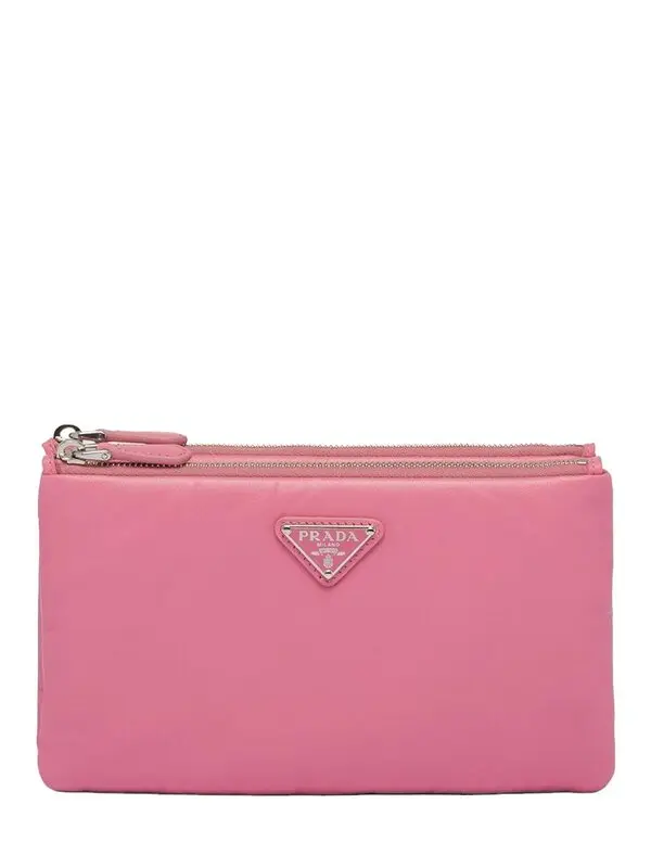 Prada Dividable Logo-plaque Pouch - Pink