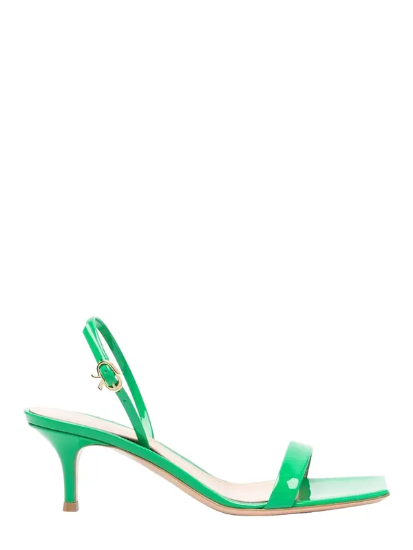 GIANVITO ROSSI Ribbon 55mm Patent Leather Sandals - Green