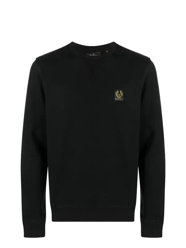 Belstaff Logo-patch Cotton Sweatshirt - Black