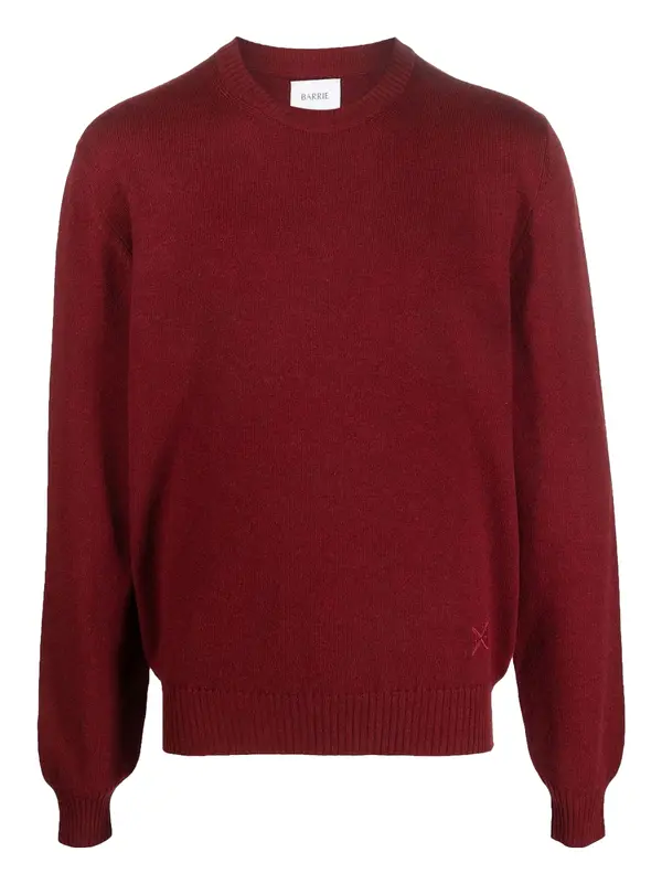 BARRIE B Label Cashmere Jumper - Red