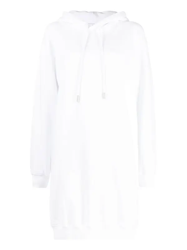 Off-White Diag-print Cotton Hoodie Dress - White