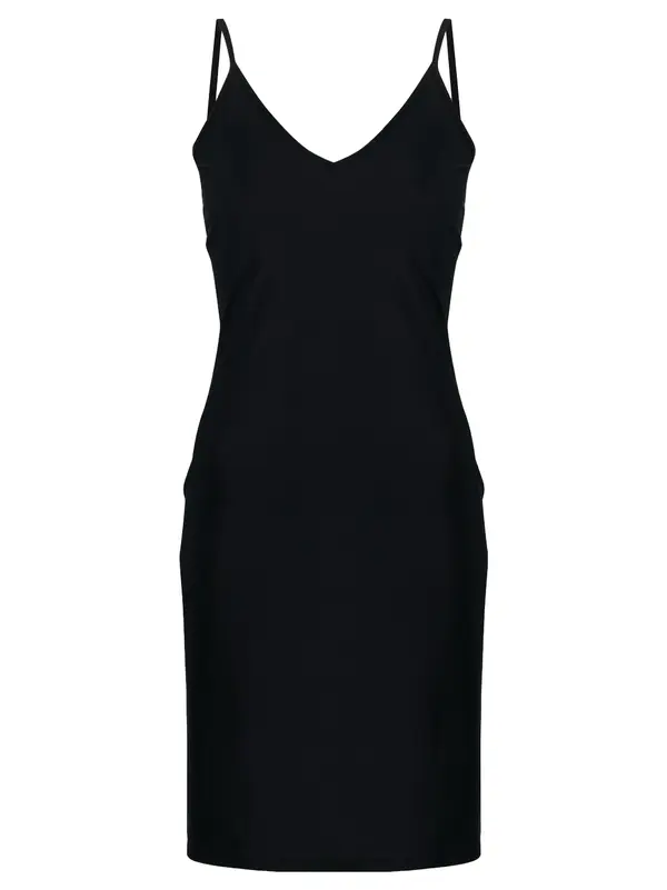 JIL SANDER V-neck Slip Minidress - Black
