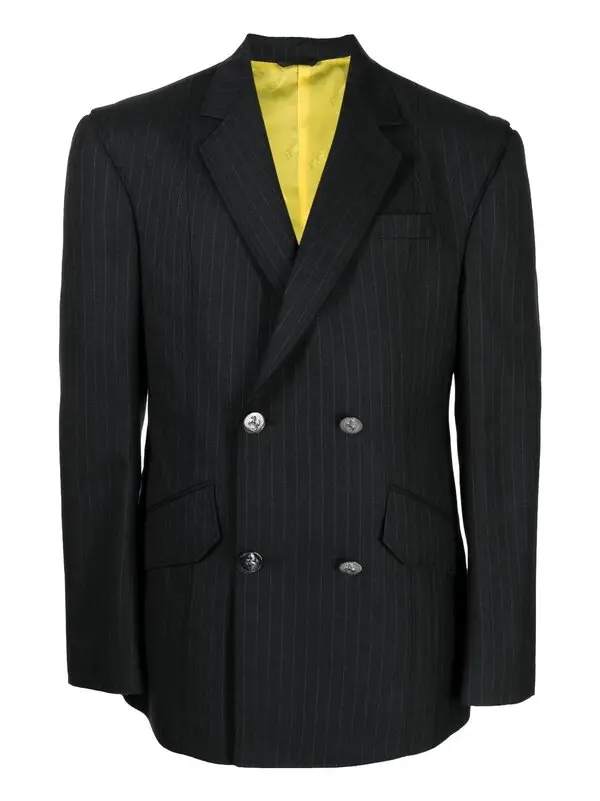 FERRARI Double-breasted Virgin-wool Blazer - Black