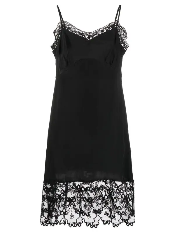 Simone Rocha Sleeveless Lace-hem Dress - Black