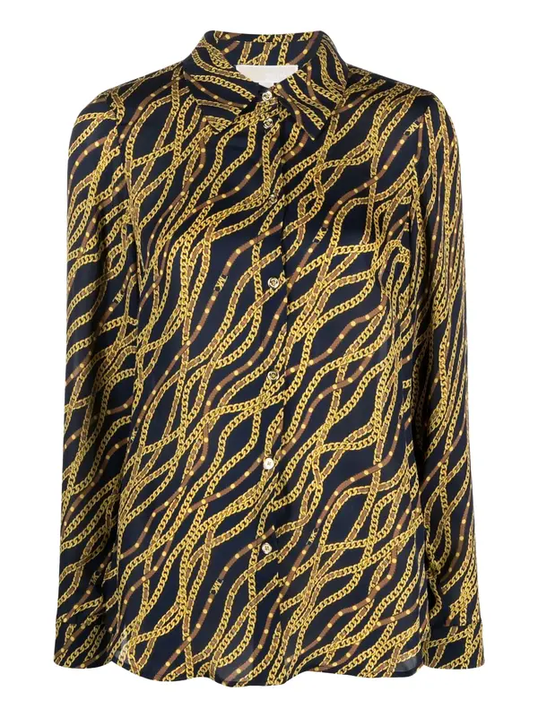 Michael Kors Graphic-print Long-sleeve Shirt - Blue
