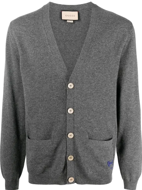 Gucci Horsebit-detail Cashmere Cardigan - Grey