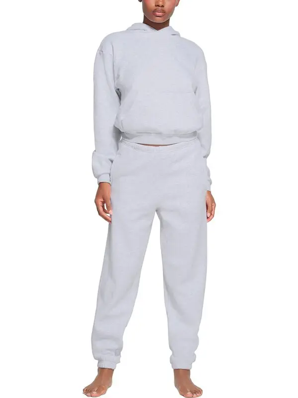 SKIMS Cotton Fleece Jogger Pants - Light Heather Grey