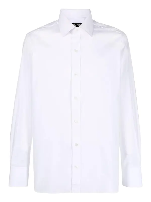 TOM FORD Long-sleeved Cotton Shirt - White
