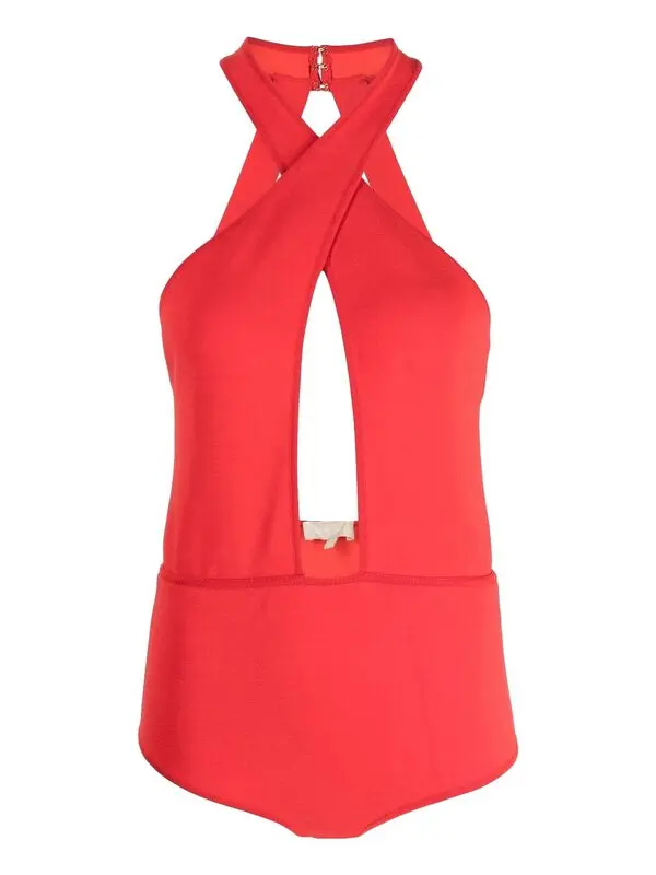 Elie Saab Halter Keyhole Bodysuit - Red