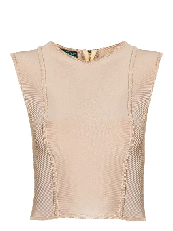 HERVE L. LEROUX Bandage Cropped Top - Neutrals